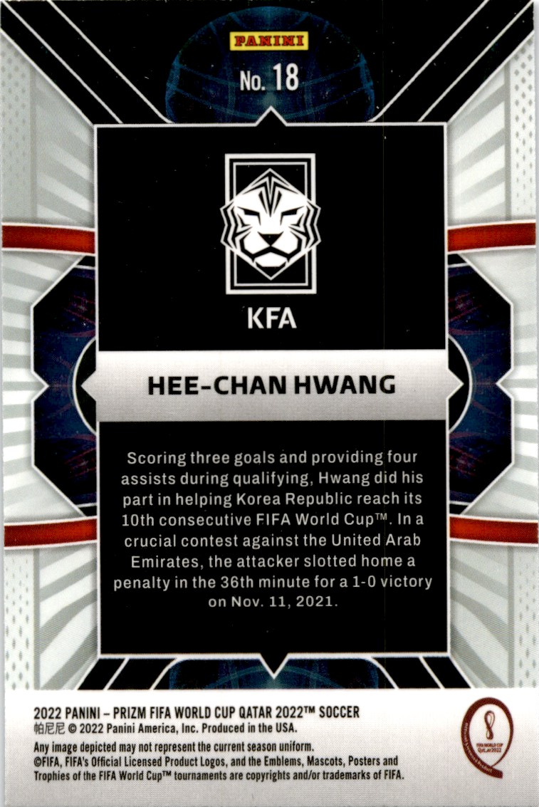 2022 Panini Prizm World Cup Hee-chan Hwang #18 on Kronozio