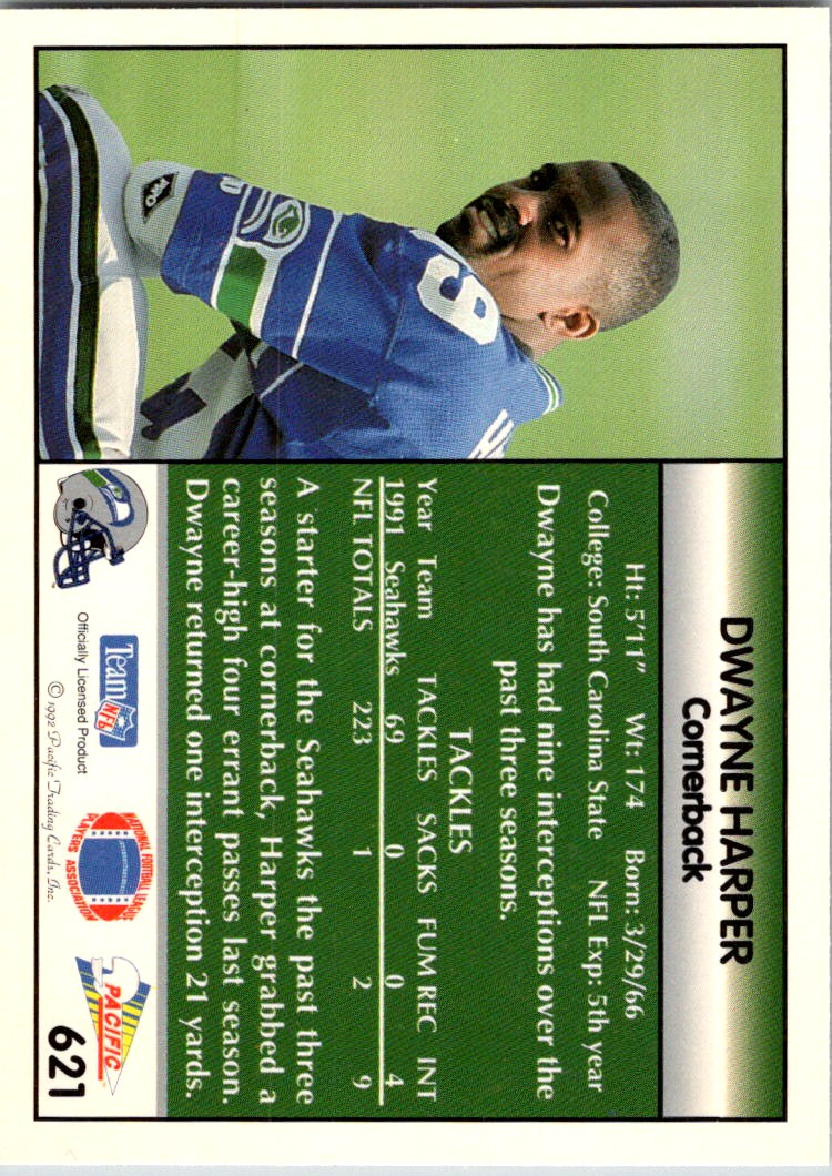 1992 Pacific Dwayne Harper #621 on Kronozio