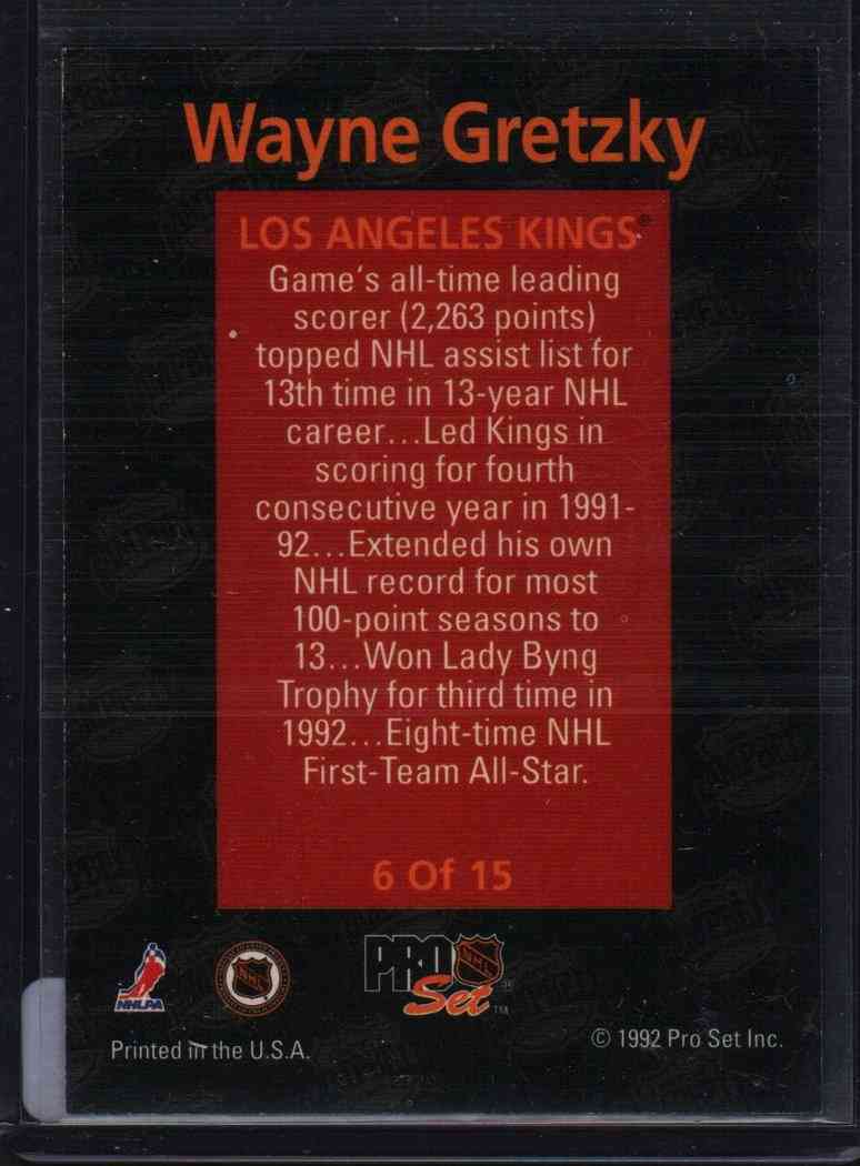 1992-93 Pro Set Wayne Gretzky #6 on Kronozio