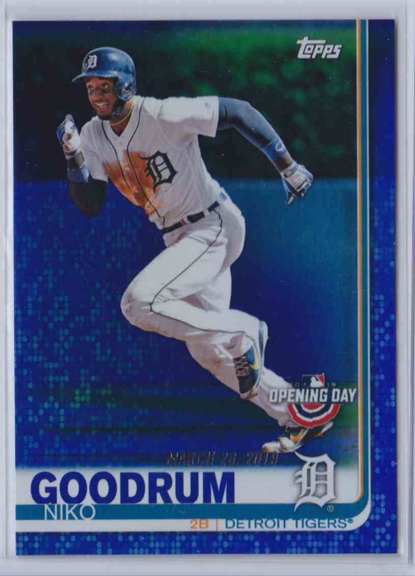 2019 Topps Opening Day Blue Foil Niko Goodrum #9 on Kronozio