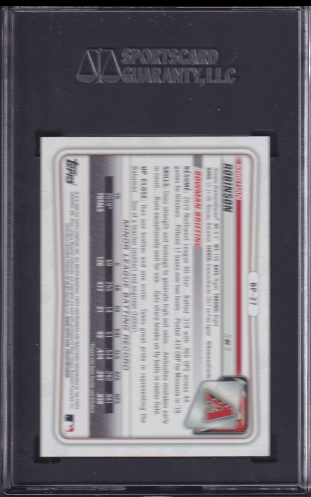 2020 Bowman Blue Kristian Robinson on Kronozio