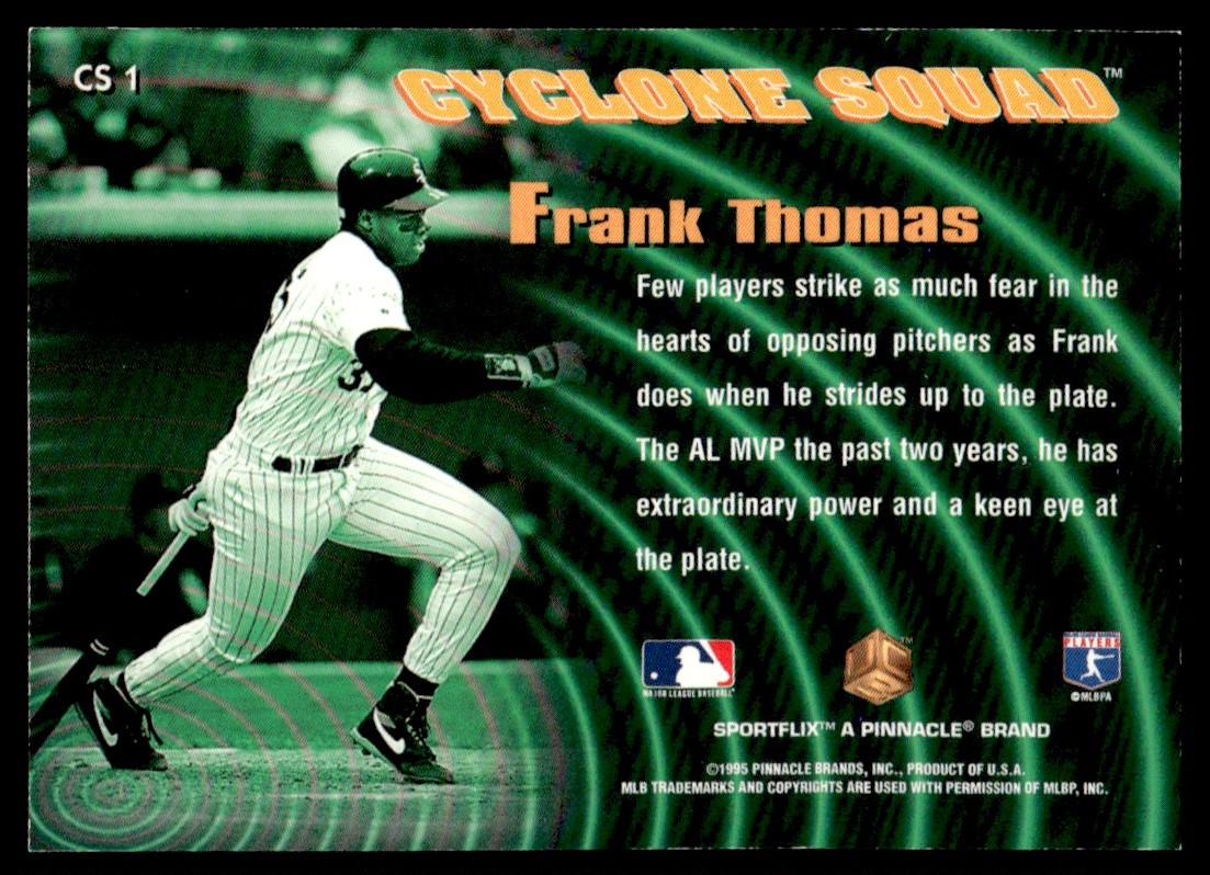 1995 Sportflix UC3 Cyclone Squad Frank Thomas #CS1 on Kronozio