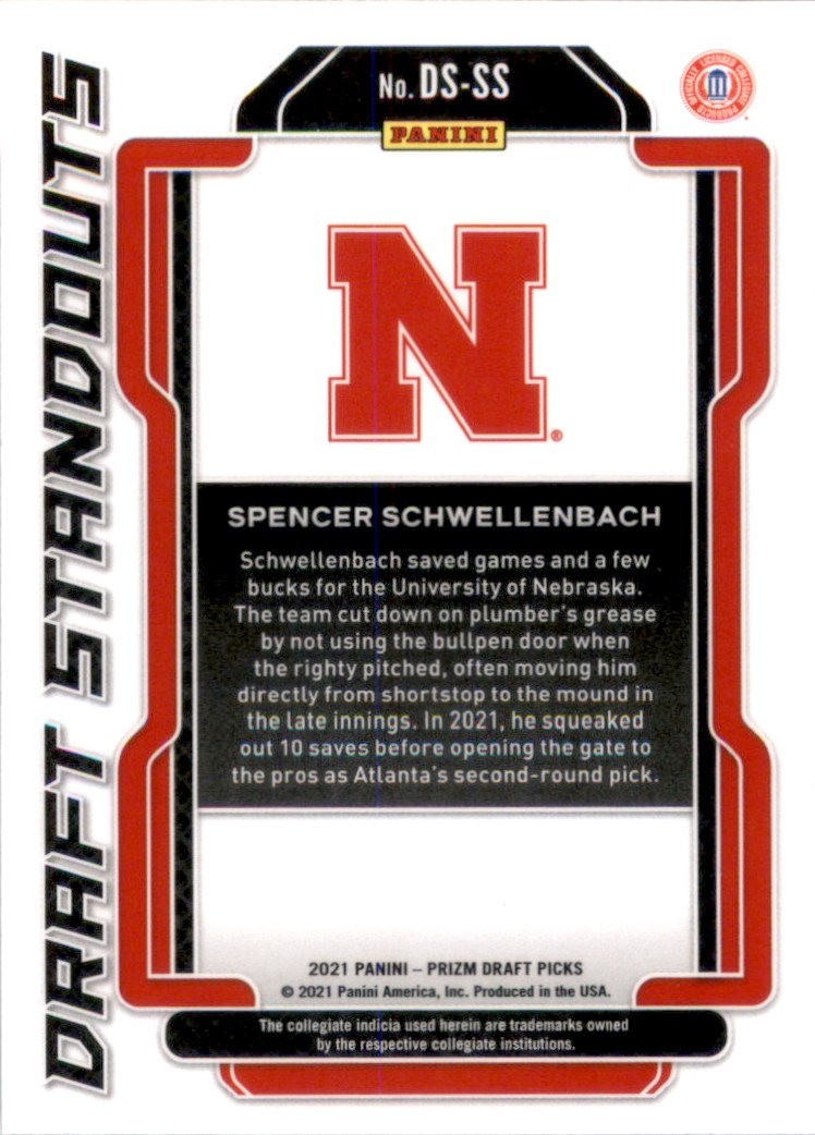 2021 Panini Prizm Draft Picks Draft Standouts Spencer Schwellenbach # ...