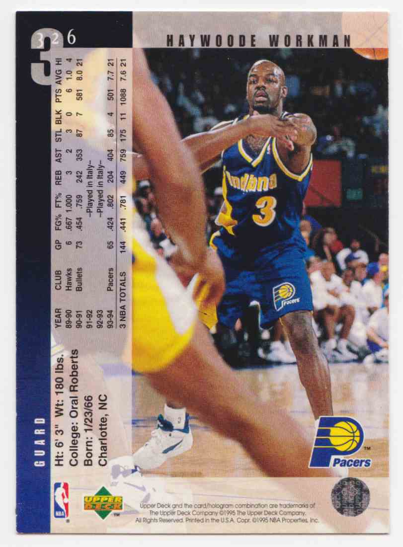 1994-95 Upper Deck Base Haywoode Workman #326 on Kronozio