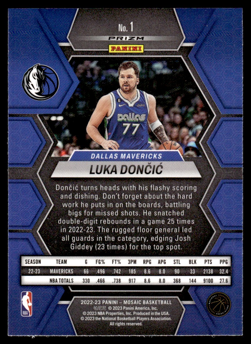 2022-23 Panini Mosaic NBA Card Luka Doncic #1 on Kronozio