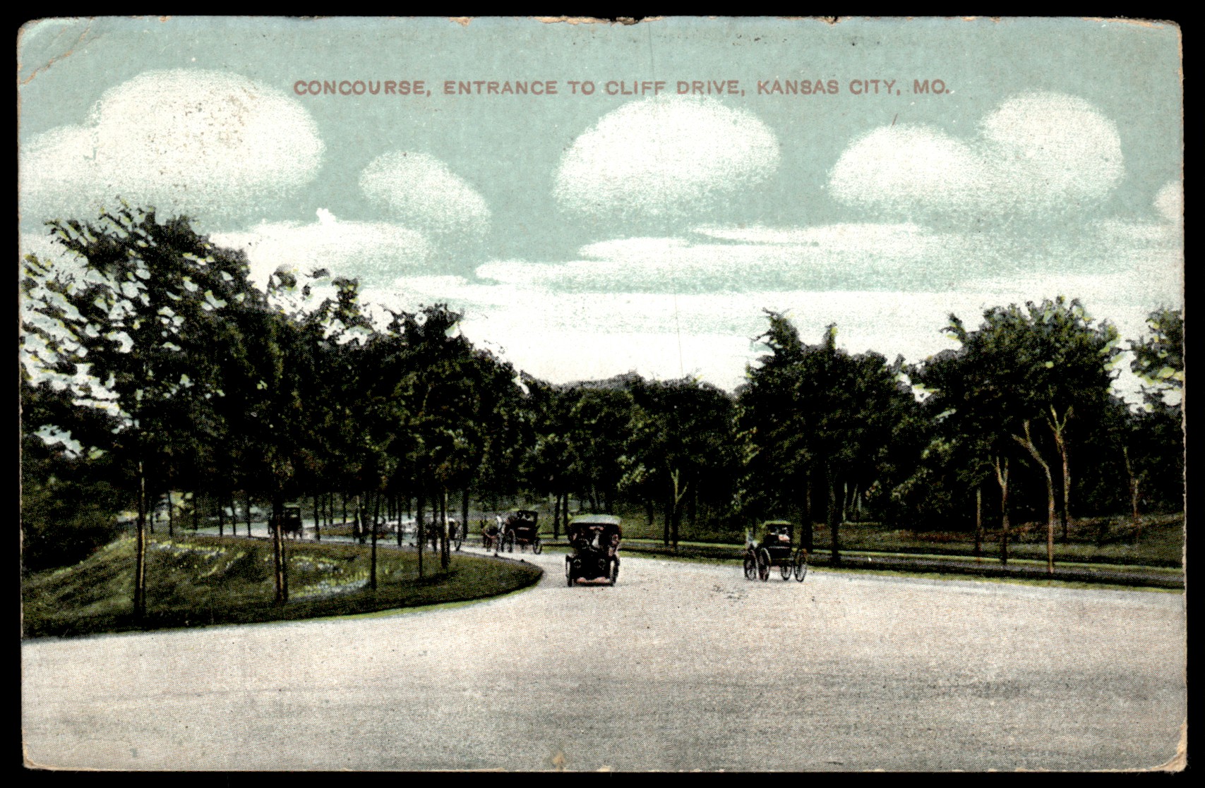 1908 Postcard Postcard 1908 Concourse Entrance to Cliff Drive Kansas ...