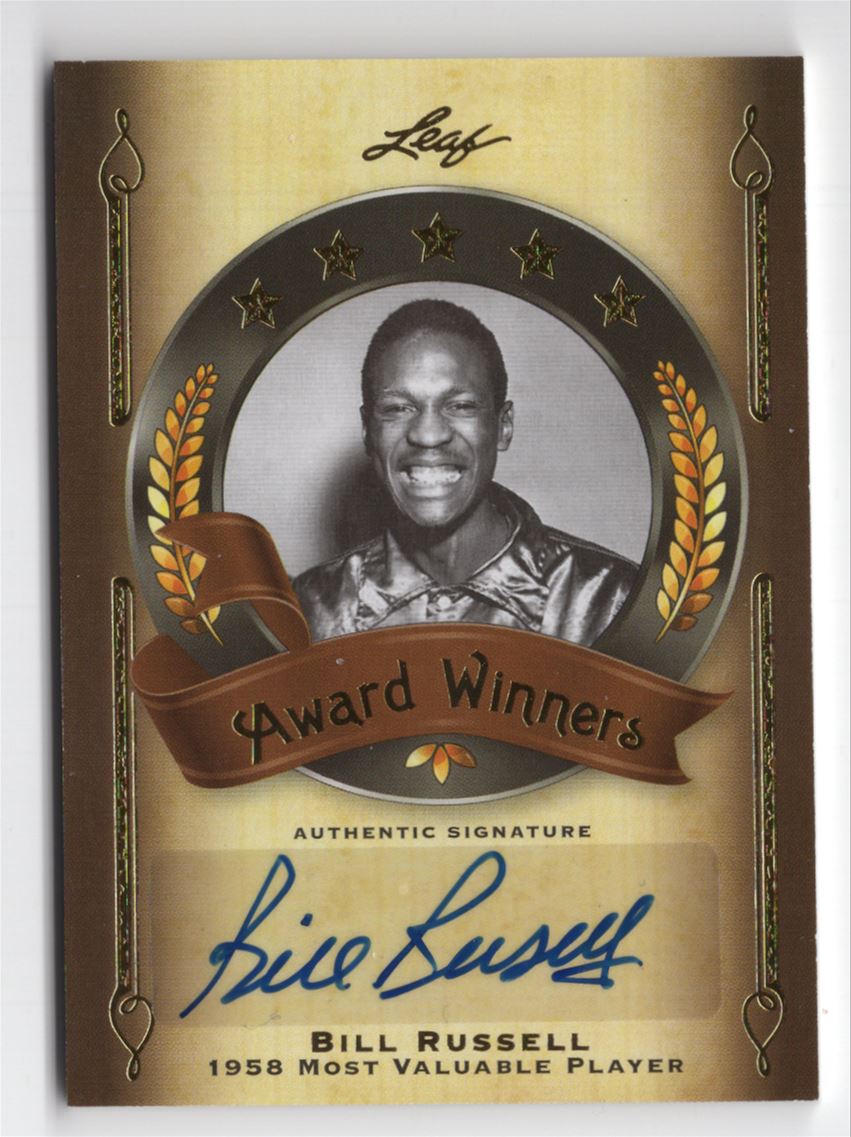Bill Russell 2011-12 Leaf Legends of Sport Award Winners 1958 MVP 1./5 ...
