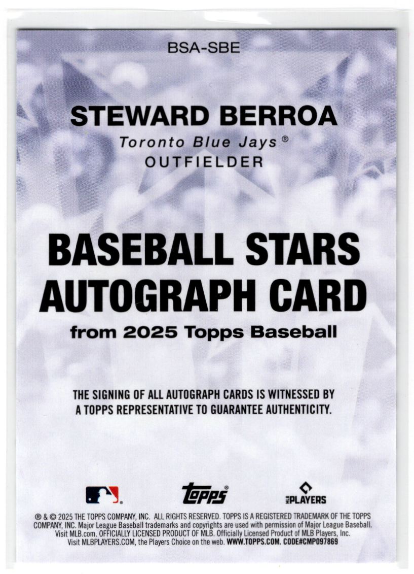 2025 Topps Series 2 Steward Berroa #BSA-SBE on Kronozio