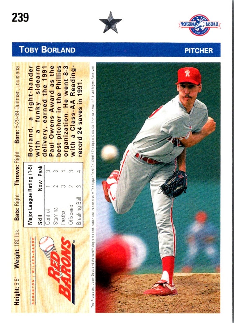 1992 Upper Deck Minors Toby Borland #239 on Kronozio
