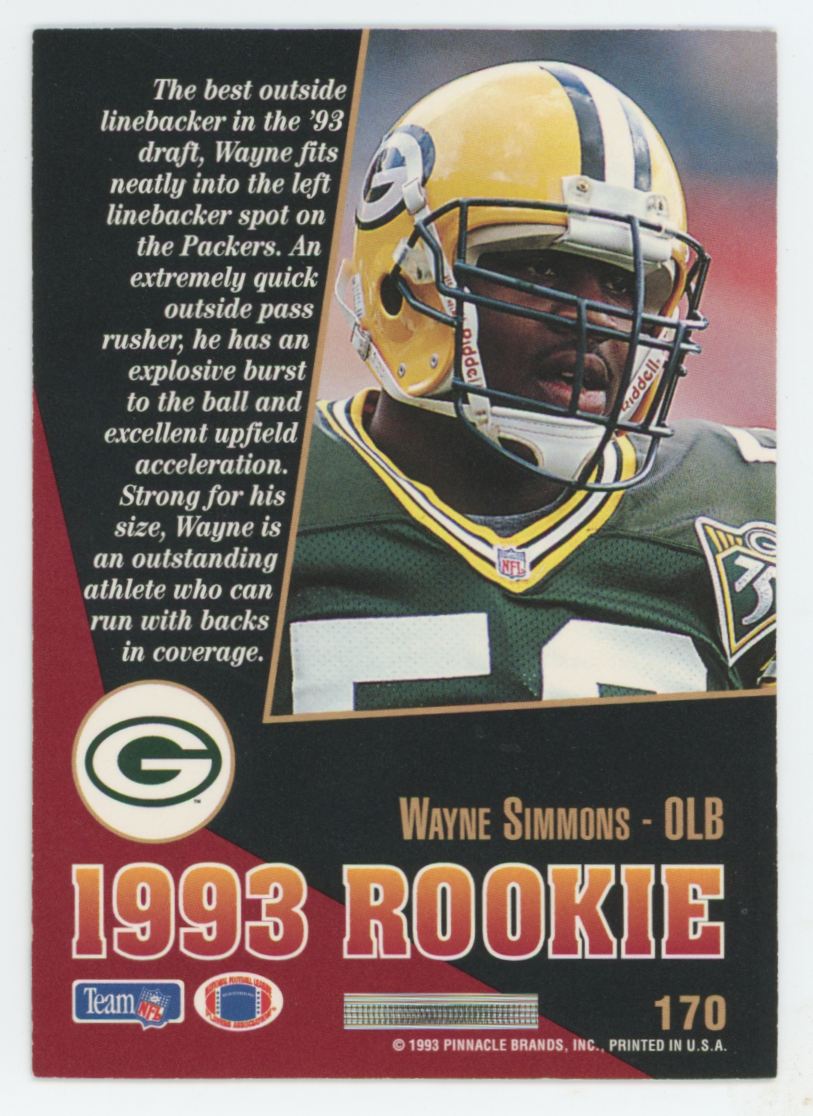 1993 Select Wayne Simmons #170 on Kronozio
