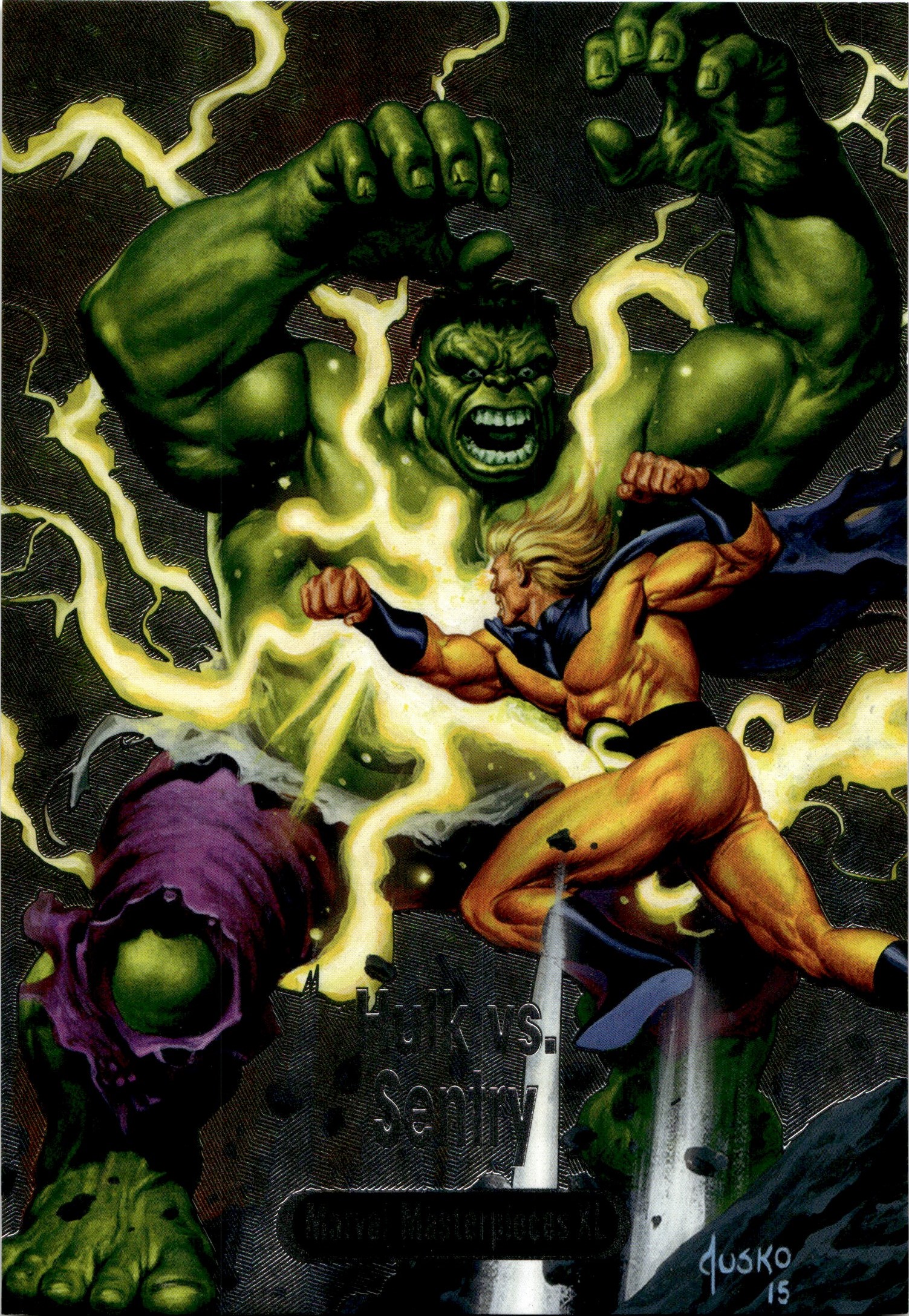 2024 Marvel Masterpieces XL Battle Spectrum 5x7 Hulk vs Sentry #BS-12 on Kronozio