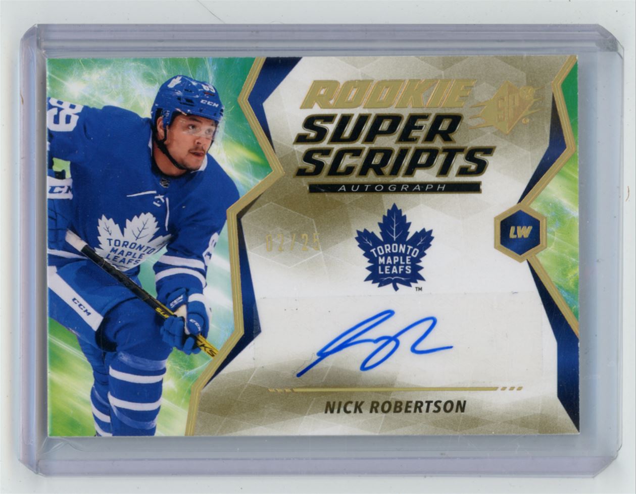 2020-21 SPx Rookie Super Scripts Auto Gold Nick Robertson #RS-NR on ...