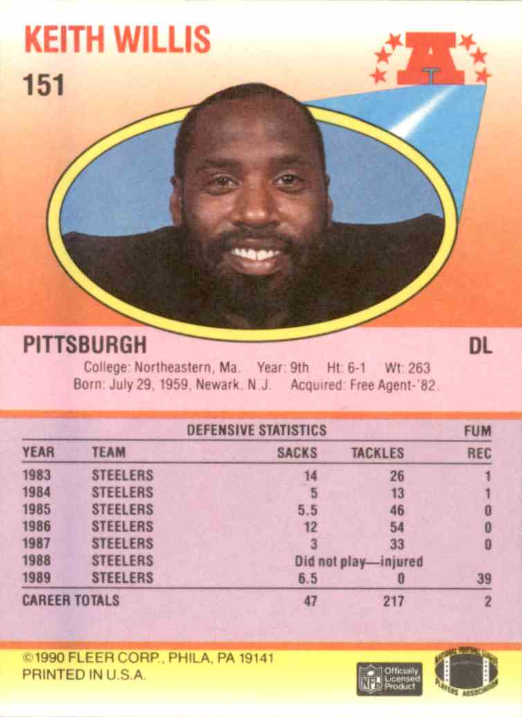 1990 Fleer Keith Willis #151 on Kronozio