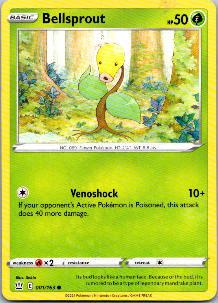 2021 Sword & Shield Series Battle Styles Bellsprout #1/163 on Kronozio