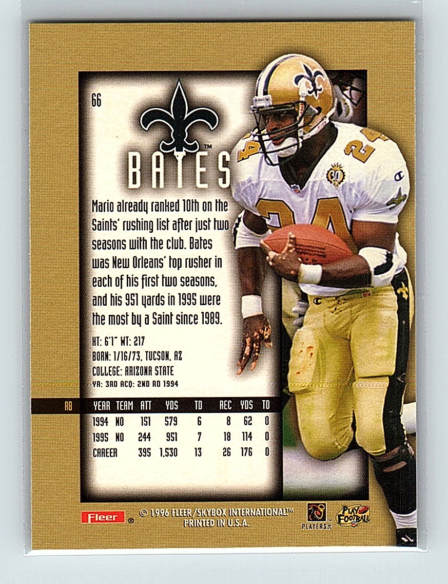 1996 Fleer Ultra Sensations Mario Bates #66 on Kronozio