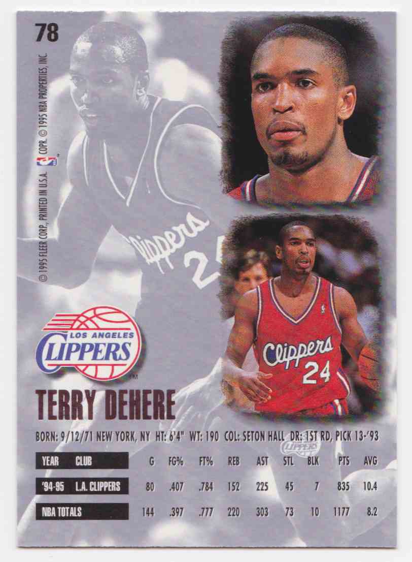 1995-96 Fleer Ultra Base Terry Dehere #78 on Kronozio