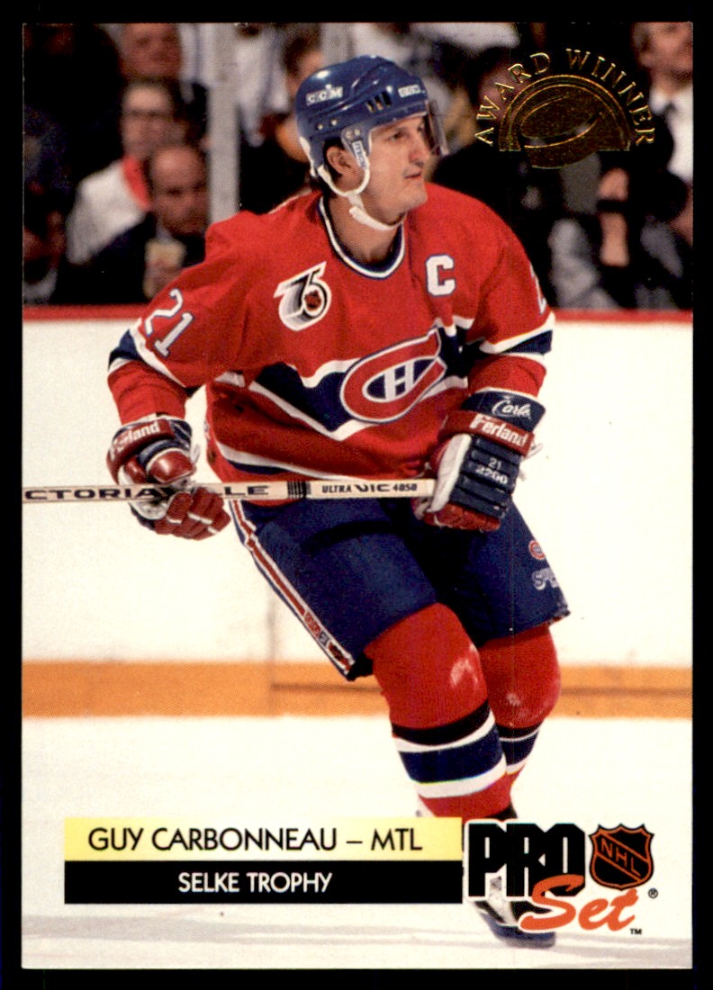 1992-93 Pro Set Award Winner Selke Trophy Guy Carbonneau #CC5 on Kronozio