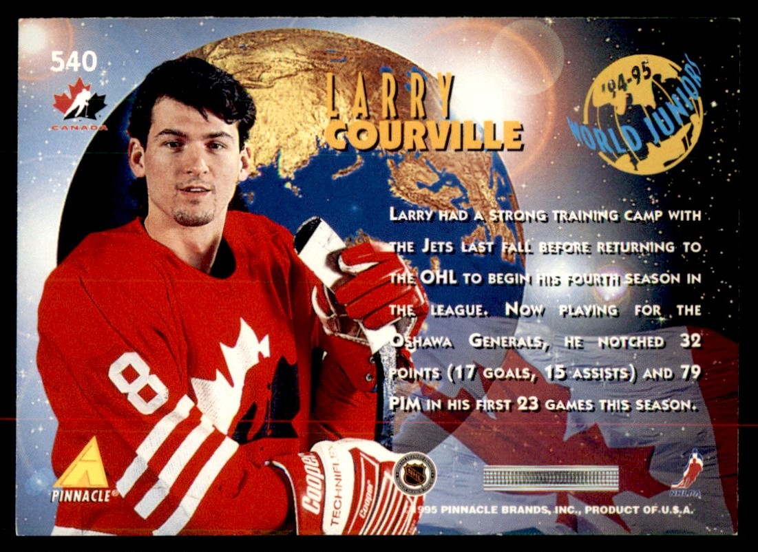 1994-95 Pinnacle Larry Courville #540 on Kronozio