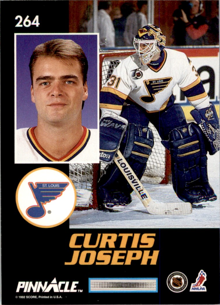 1992-93 Pinnacle Mask Canadian Curtis Joseph #264 on Kronozio