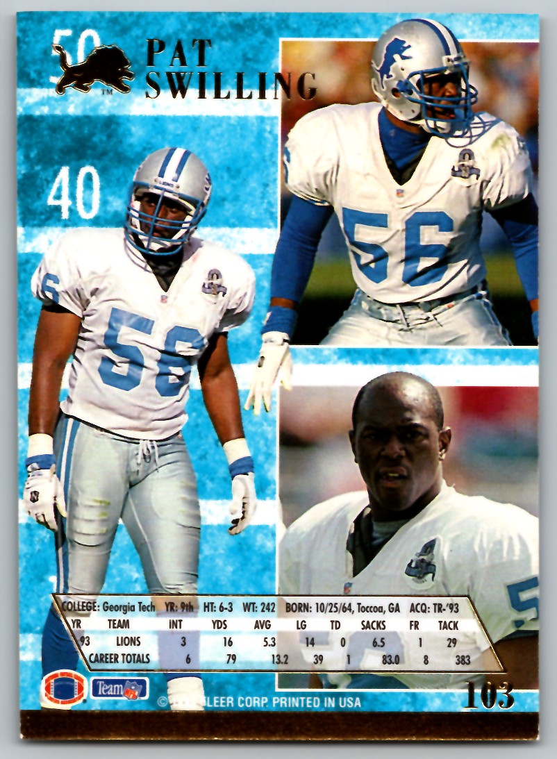 1994 Ultra Pat Swilling #103 on Kronozio