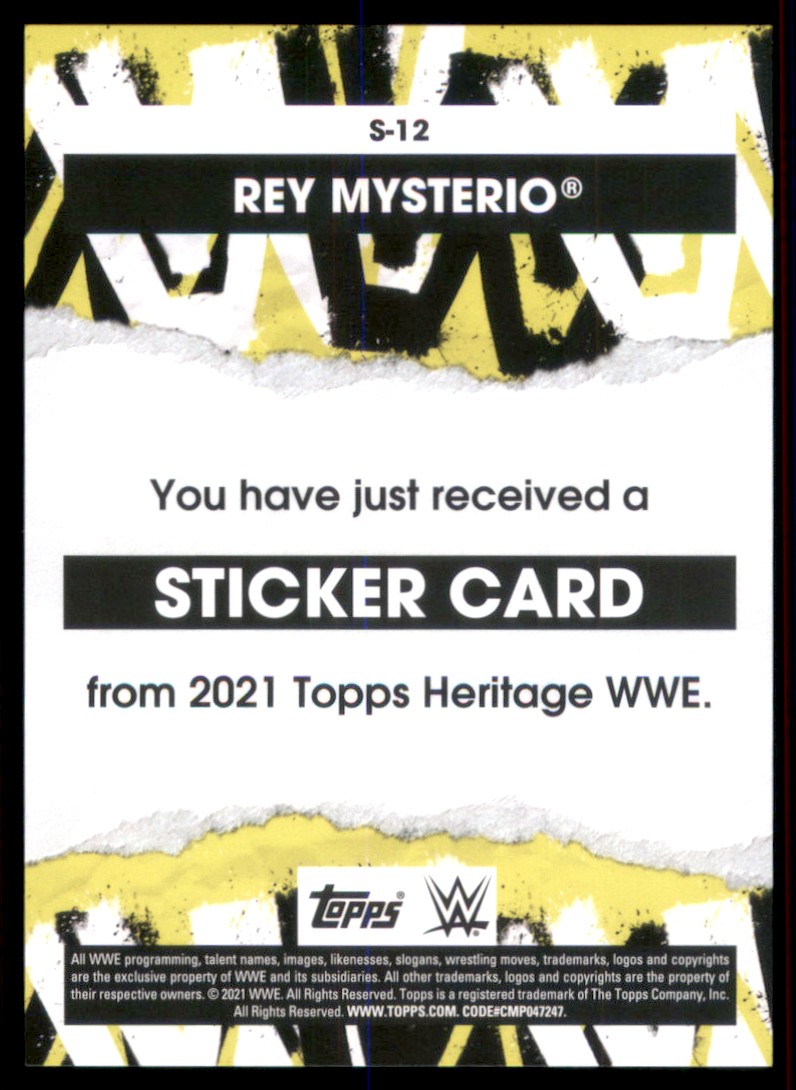 2021 Topps Heritage WWE Superstar Stickers Rey Mysterio #S12 on Kronozio