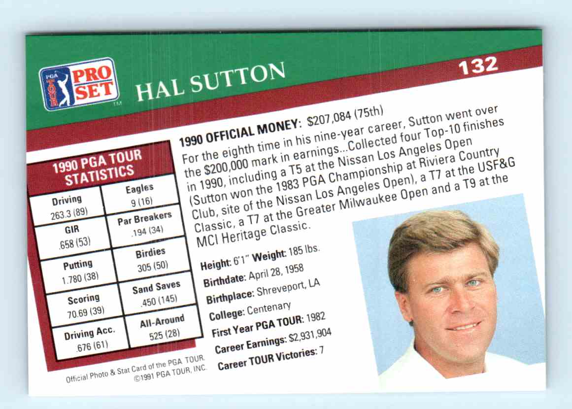 1991 Pro Set Hal Sutton #132 on Kronozio