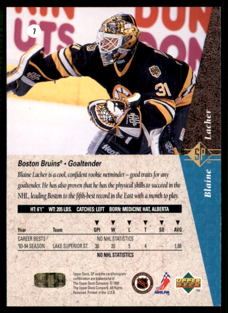 1994-95 Sp Blaine Lacher #7 on Kronozio