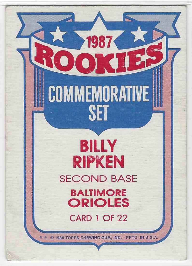 1988 Topps Jumbo Pack Glossy Rookies Billy Ripken #1 on Kronozio