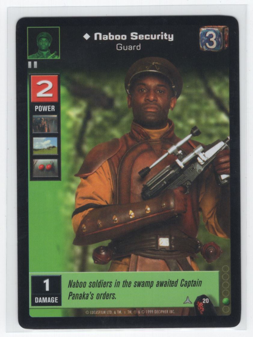 1999 Young Jedi Collectible Card Game Naboo Security Guard #20 on Kronozio
