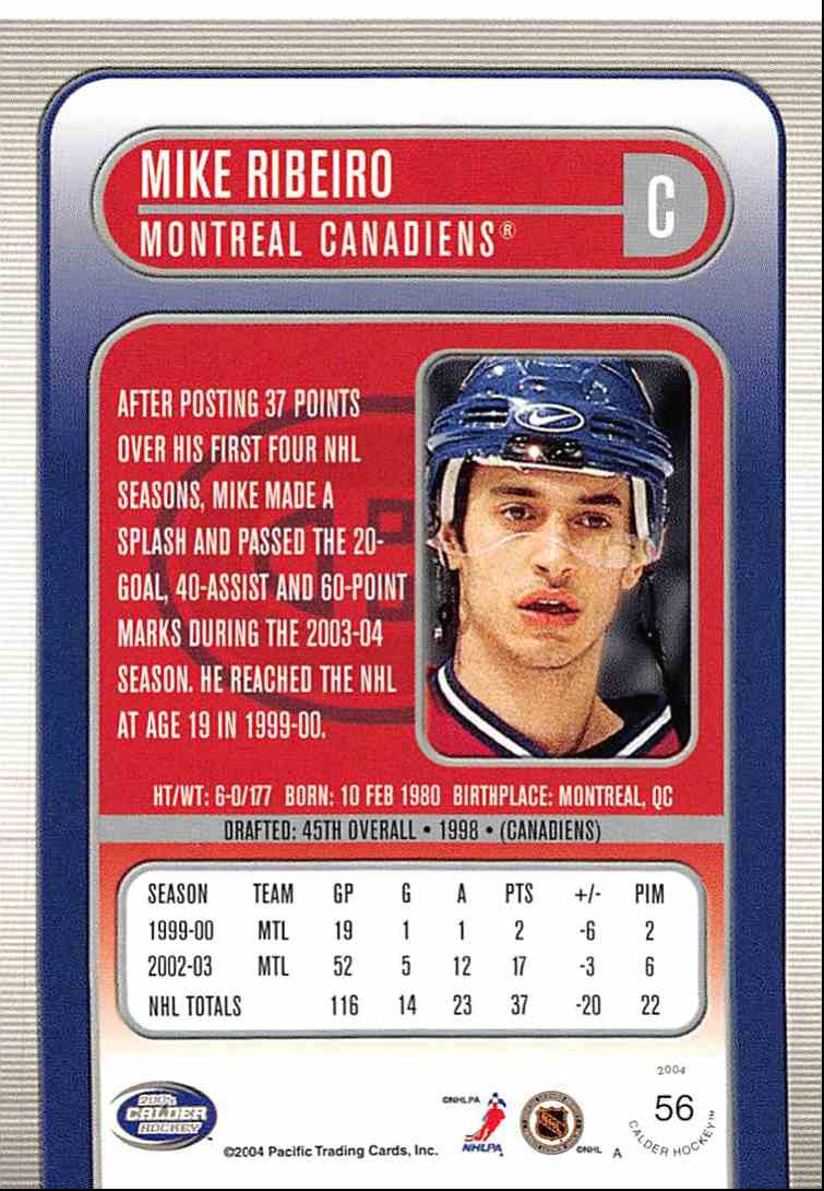 2003-04 Pacific Calder Mike Ribeiro #56 on Kronozio