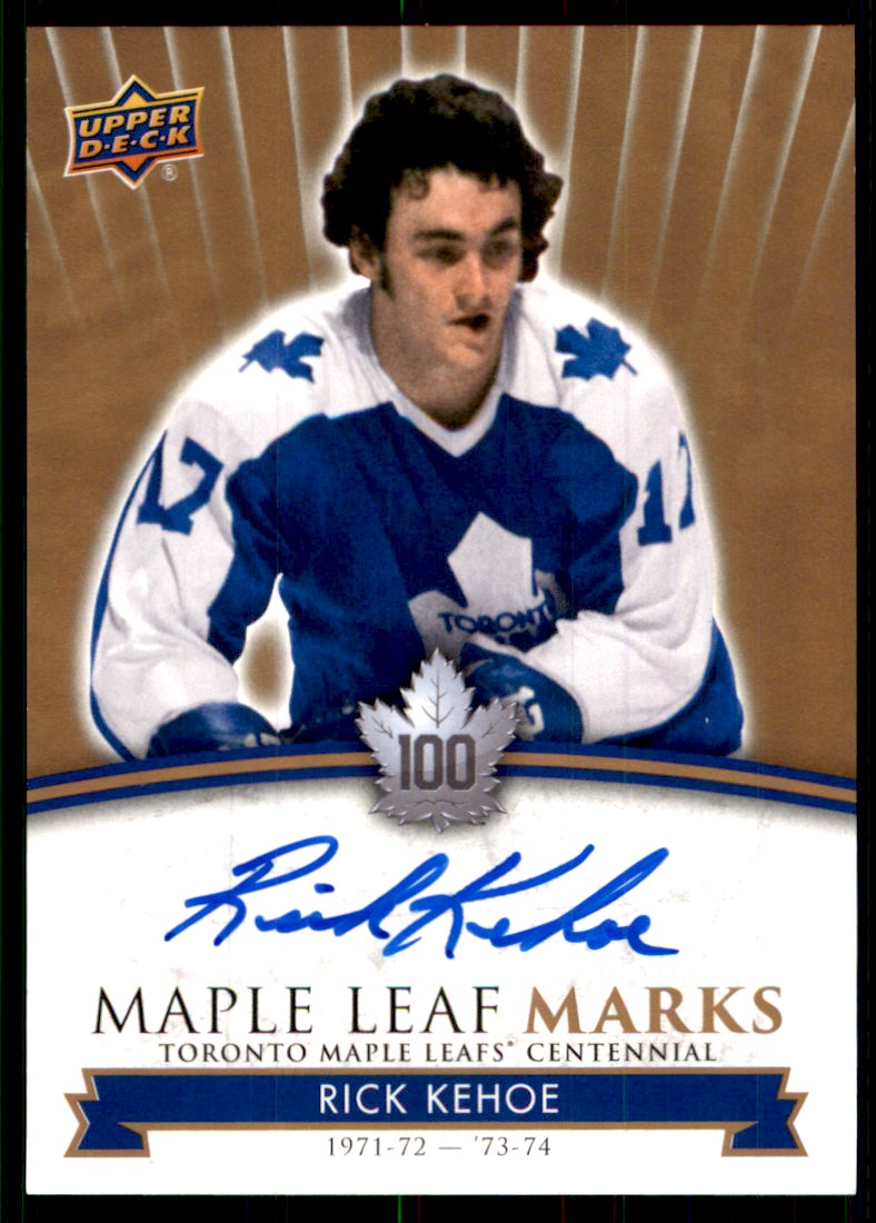 2017-18 Upper Deck Centennial Toronto Maple Leafs Marks Auto Rick Kehoe ...