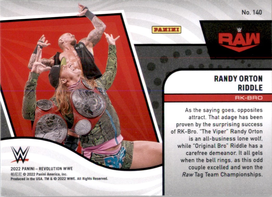2022 Revolution WWE Randy Orton/Riddle #140 on Kronozio