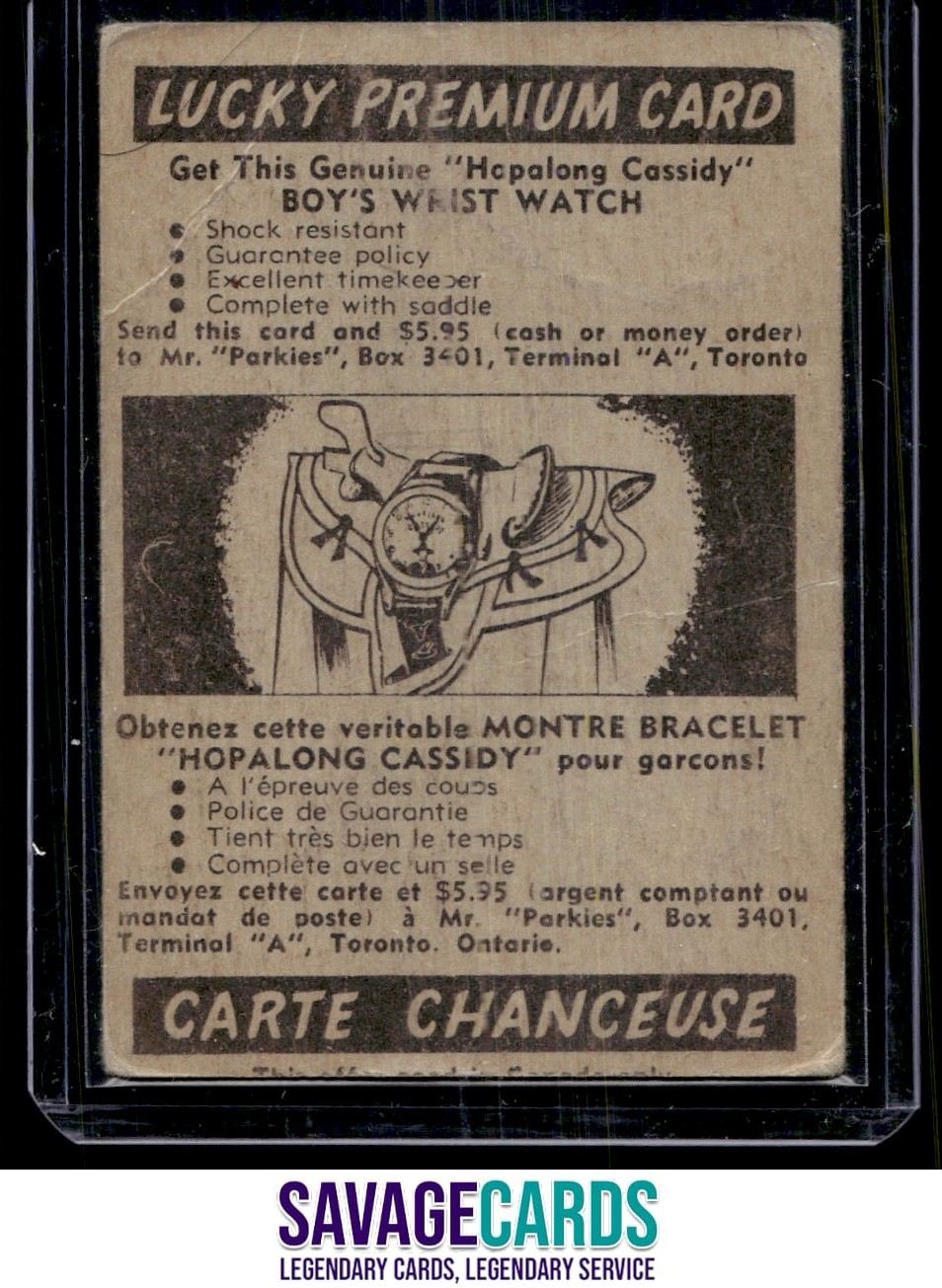 1954 Parkhurst Wrestling Lucky Premium Back Wild Bill Longson #61 on ...