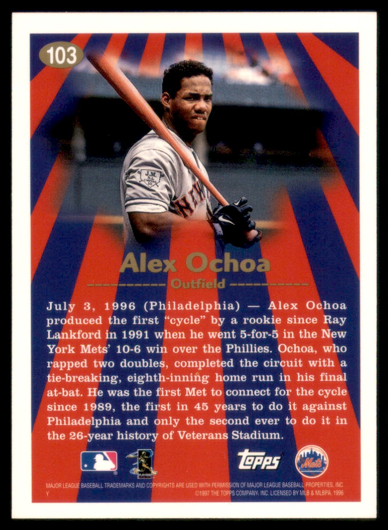 1997 Topps Alex Ochoa #103 on Kronozio