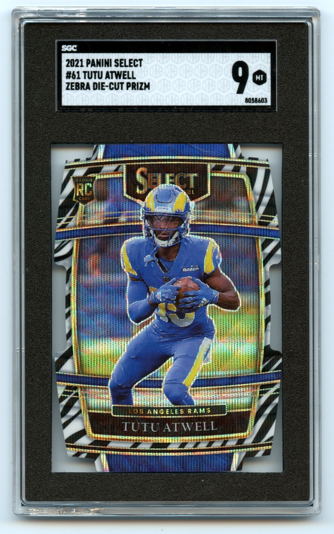 2021 Panini Select Zebra Prizm Die-Cut Tutu Atwell #61 on Kronozio