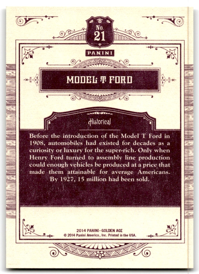 2014 Panini Golden Age Model T Ford #21 on Kronozio