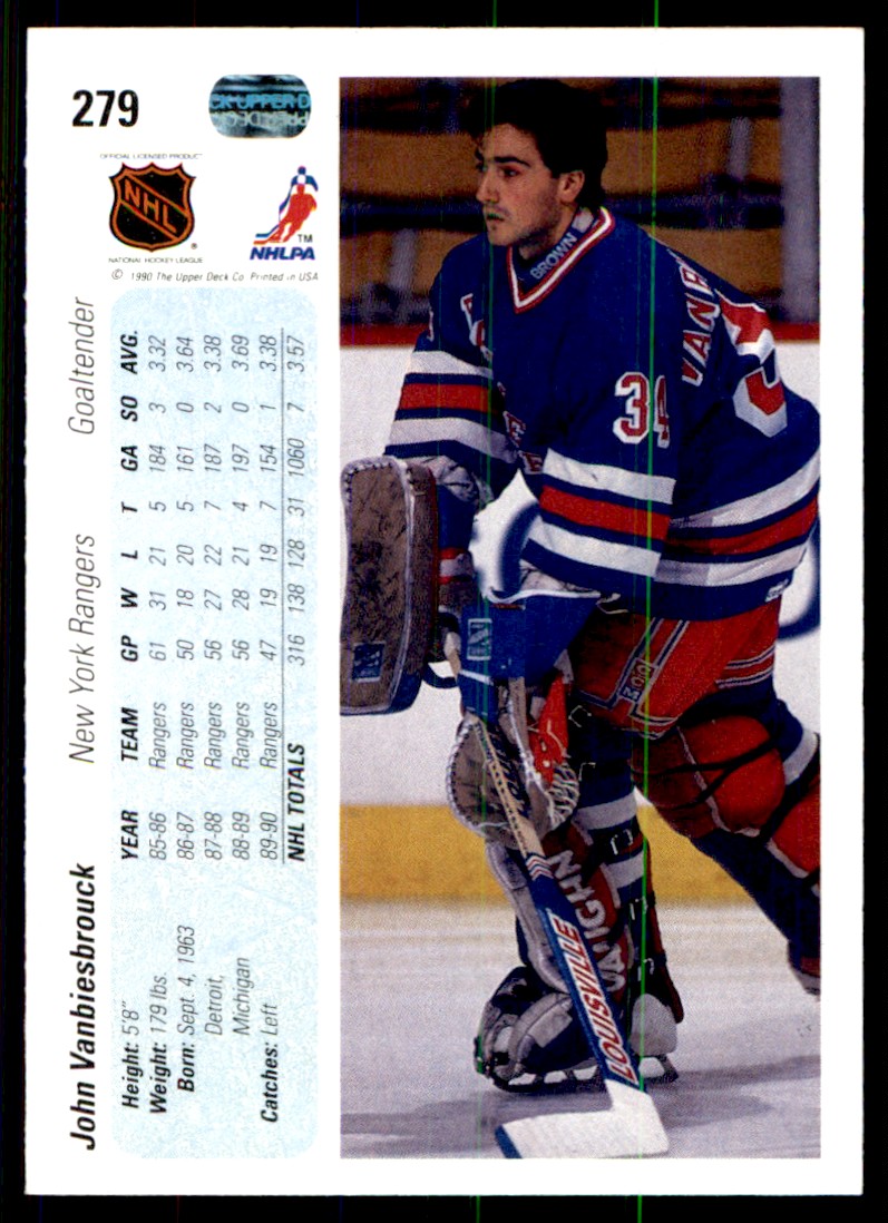 1990-91 Upper Deck John Vanbiesbrouck #279 on Kronozio