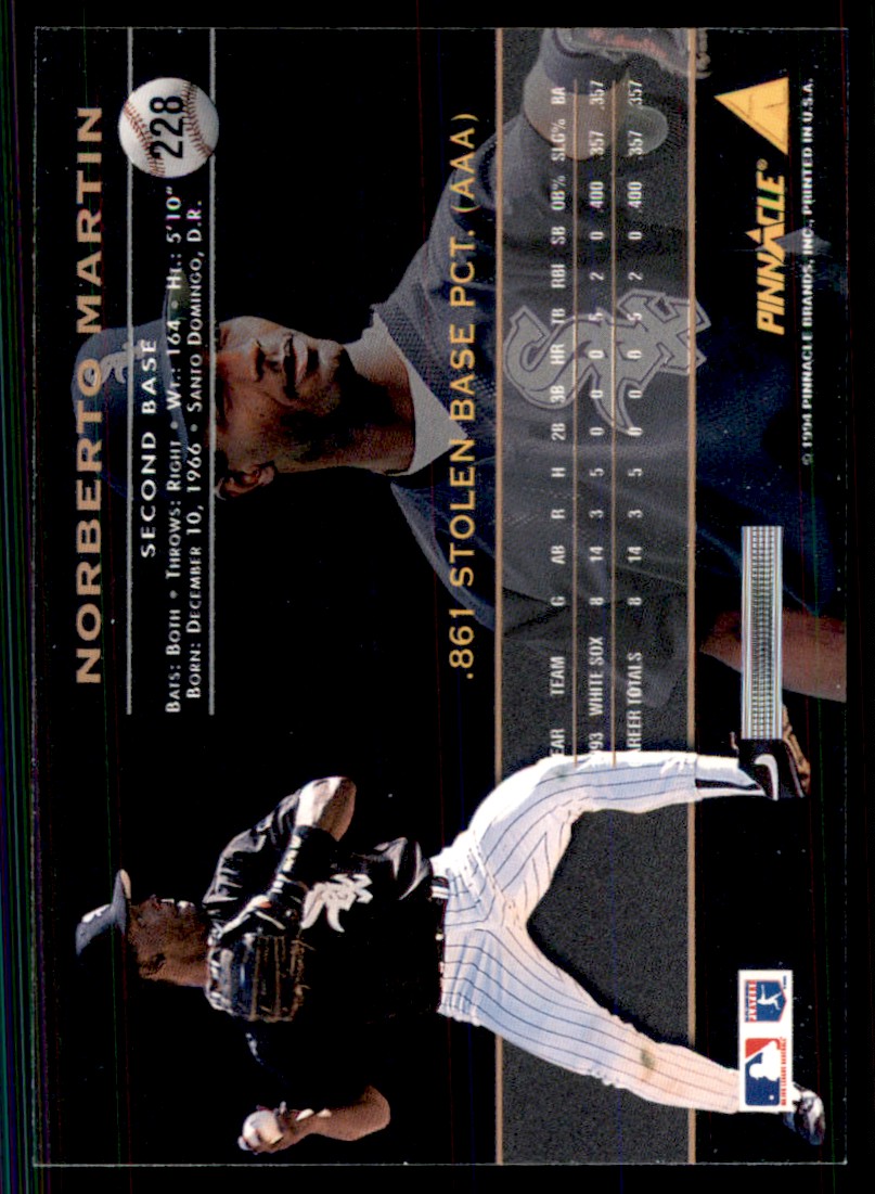 1994 Pinnacle Norberto Martin #228 on Kronozio