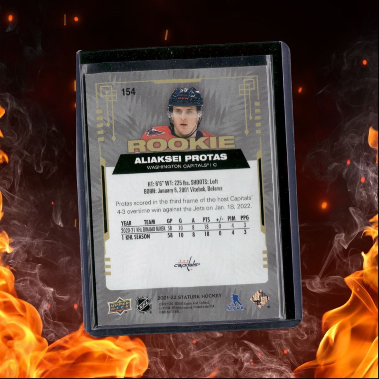 2021-22 Upper Deck Stature Aliaksei Protas Red #154 on Kronozio