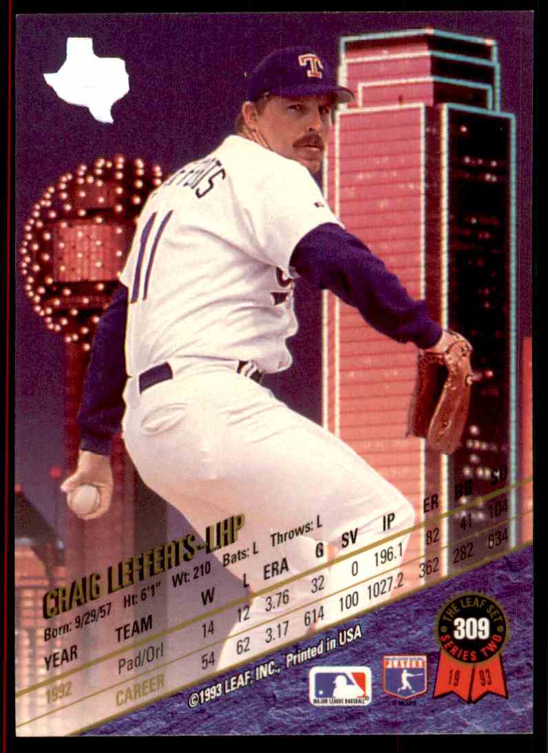 1993 Leaf Craig Lefferts #309 on Kronozio