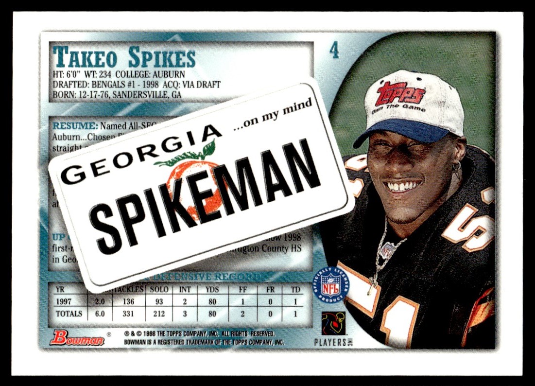 1998 Bowman Interstate Takeo Spikes #4 on Kronozio