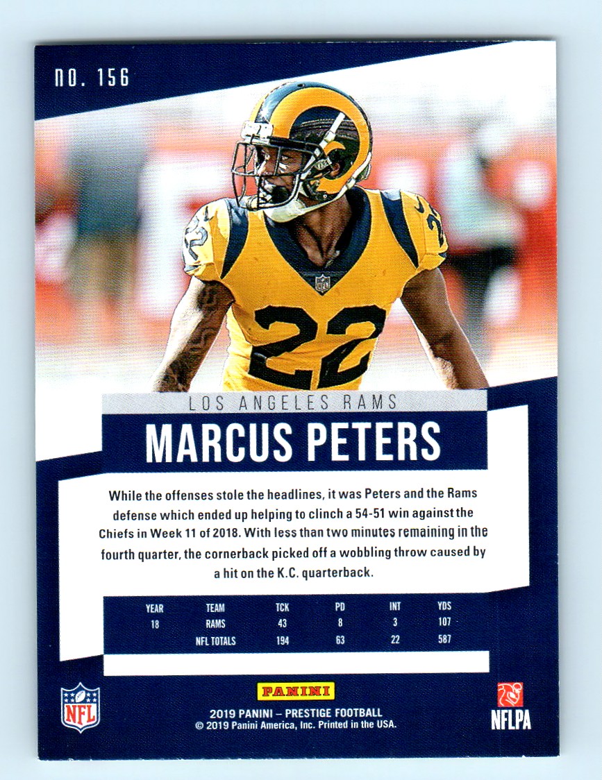 2019 Panini Prestige Marcus Peters #156 on Kronozio