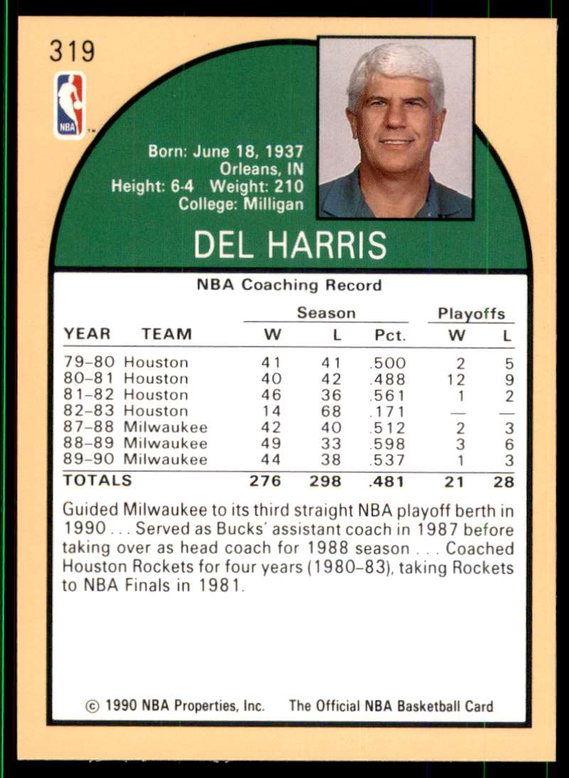 1990-91 Hoops Del Harris #319 on Kronozio