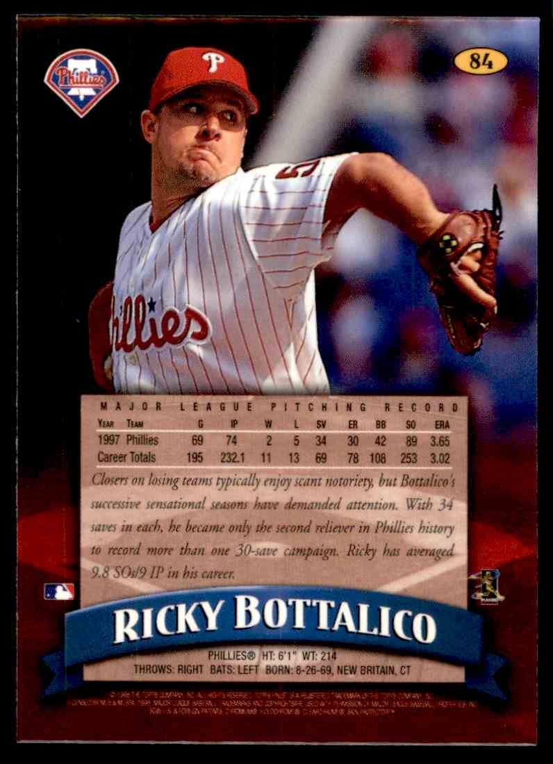 1998 Finest Ricky Bottalico #84 on Kronozio