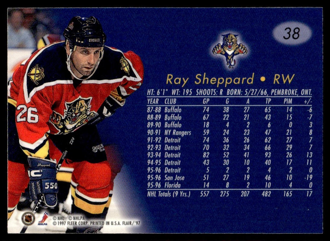1996-97 Flair Ray Sheppard #38 on Kronozio