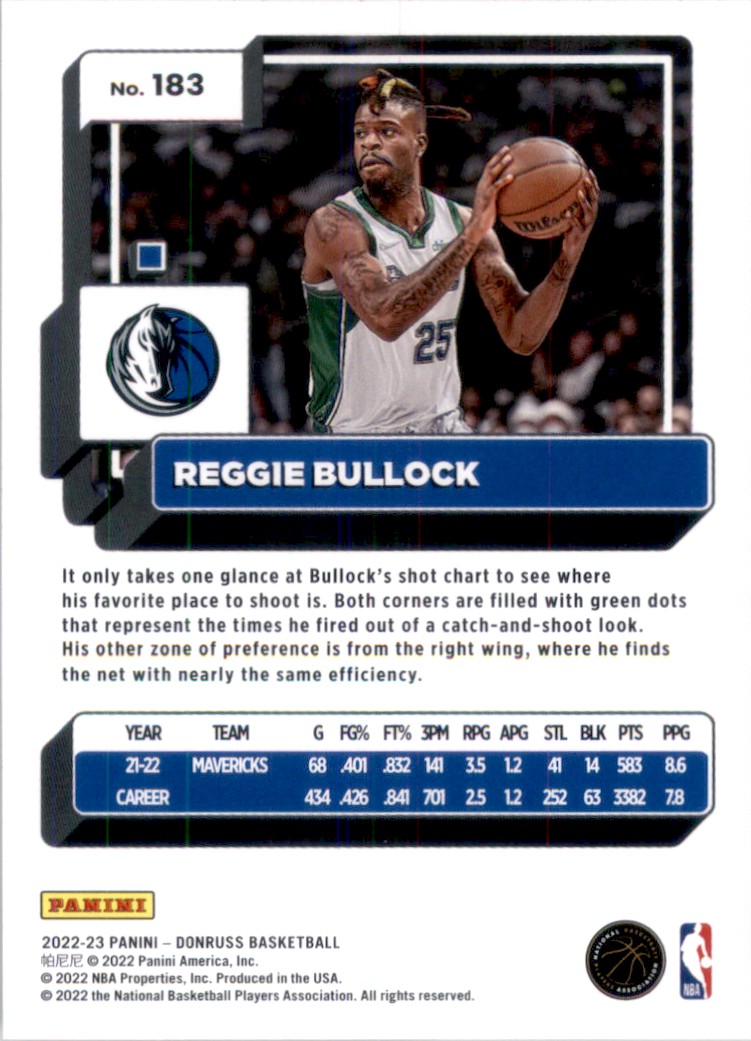 2022-23 Donruss Reggie Bullock #183 on Kronozio