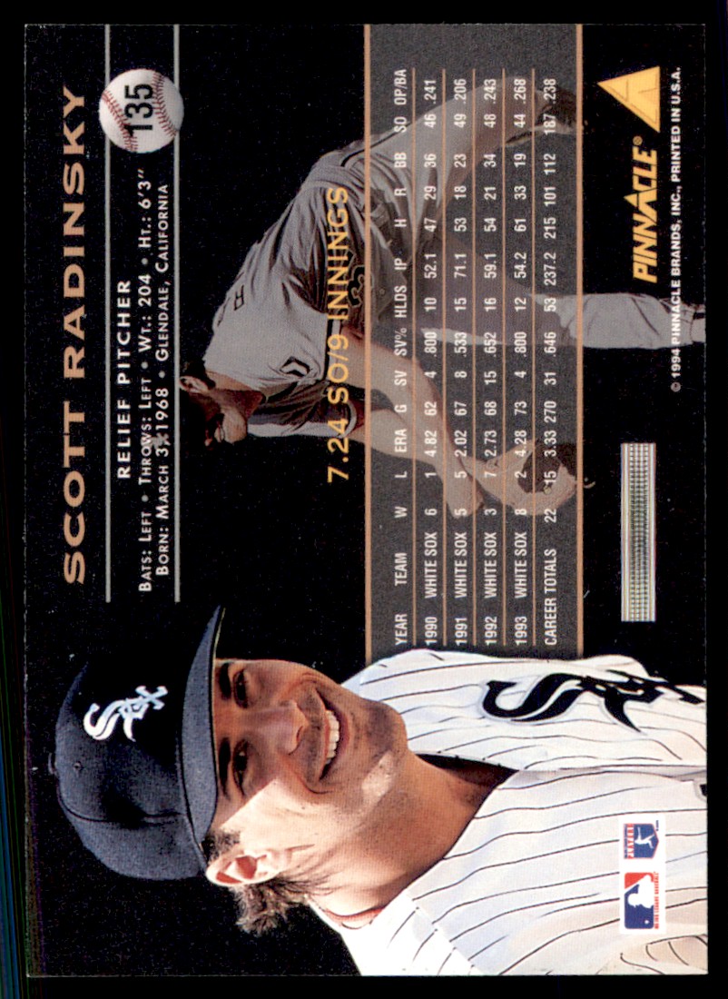 1994 Pinnacle Scott Radinsky #135 on Kronozio