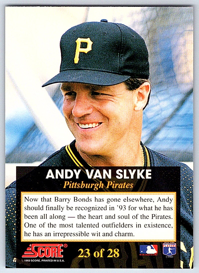 1993 Score The Franchise Andy Van Slyke #23 on Kronozio