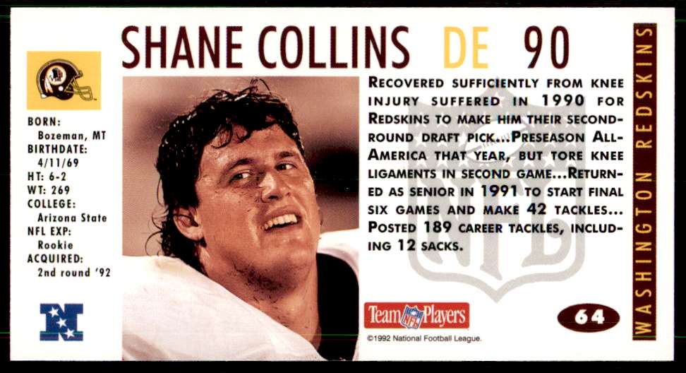 1992 Fleer GameDay Shane Collins #64 on Kronozio