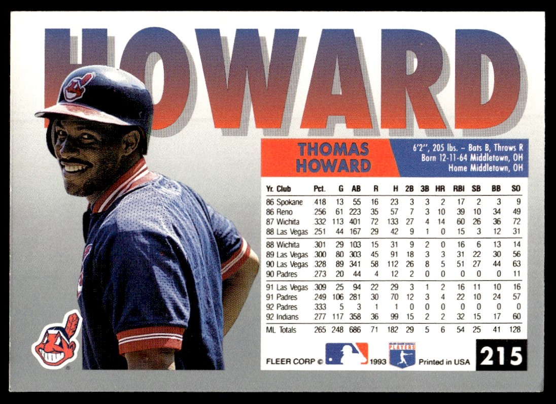 1993 Fleer Thomas Howard #215 on Kronozio